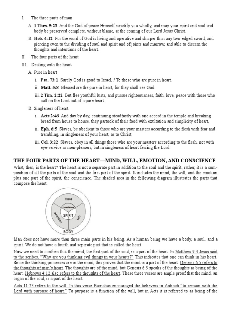 The Four Parts of The Heart-Mind, Will, Emotion, and Conscience | PDF ...