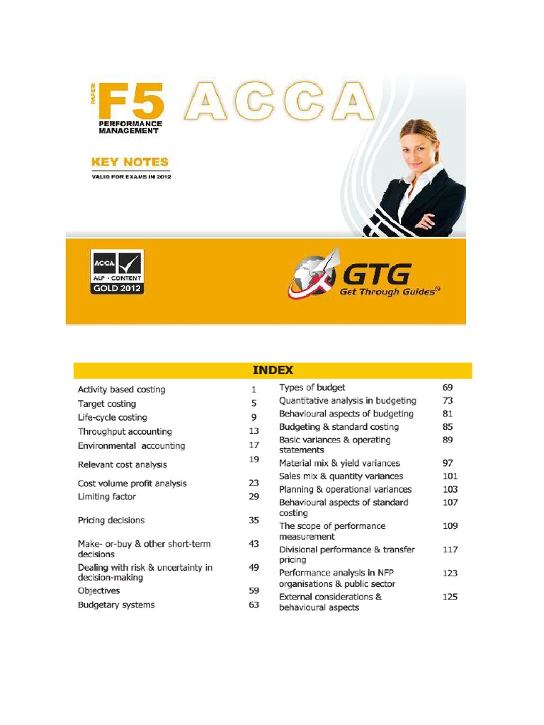 ACCA F5 Keynotes | PDF