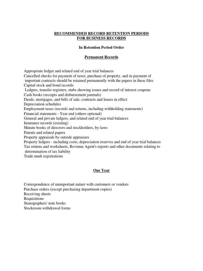 Records Retention Guide | PDF | Cheque | Banks