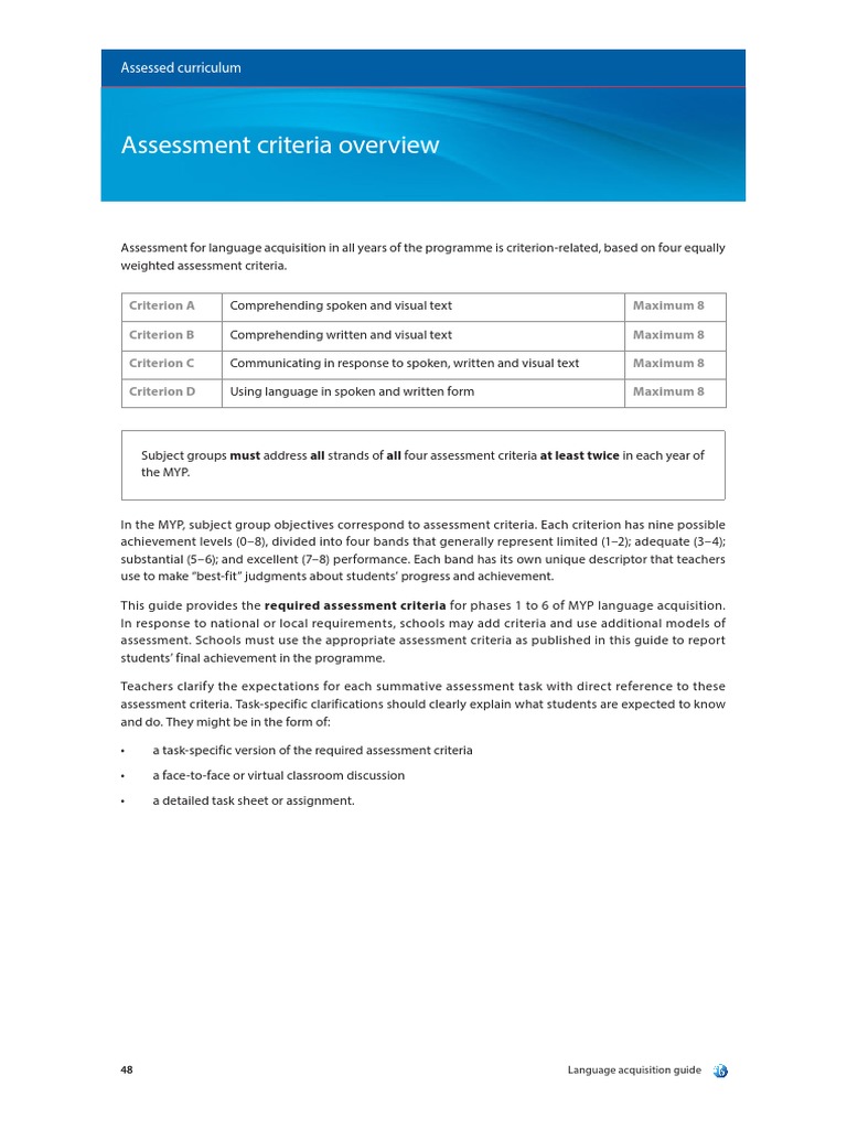MYP: Language Acquisition Guide | PDF | Educational Assessment | Vocabulary