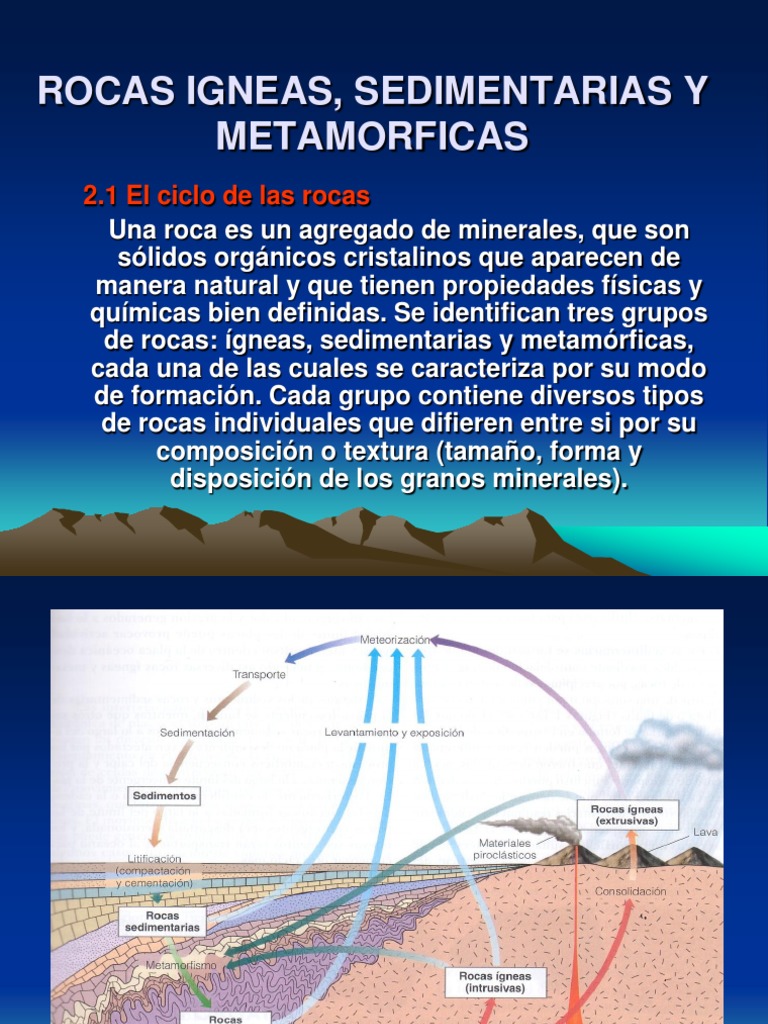 Ciclo de Rocas: Ígneas, Sedimentarias y Metamórficas | PDF | Roca ígnea ...