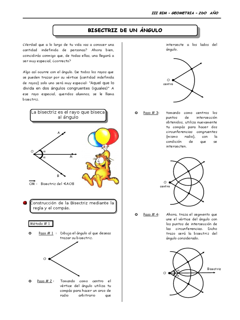 BISECTRIZ DE UN ANGULO.doc | Geometría elemental | Geometría