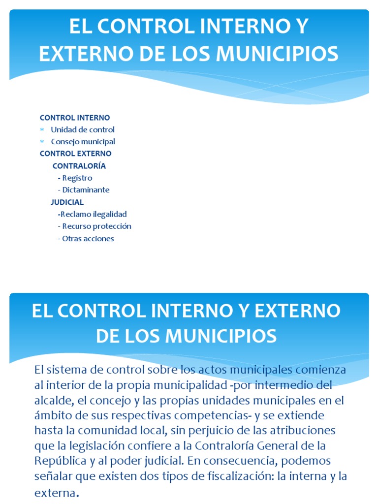 El Control Interno y Externo de Los Municipios | PDF | Alcalde ...