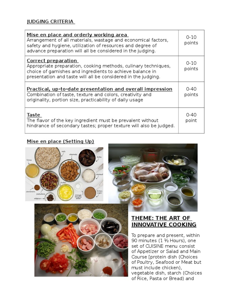 Judging Criteria | PDF | Asian Cuisine | Regional & Ethnic Food