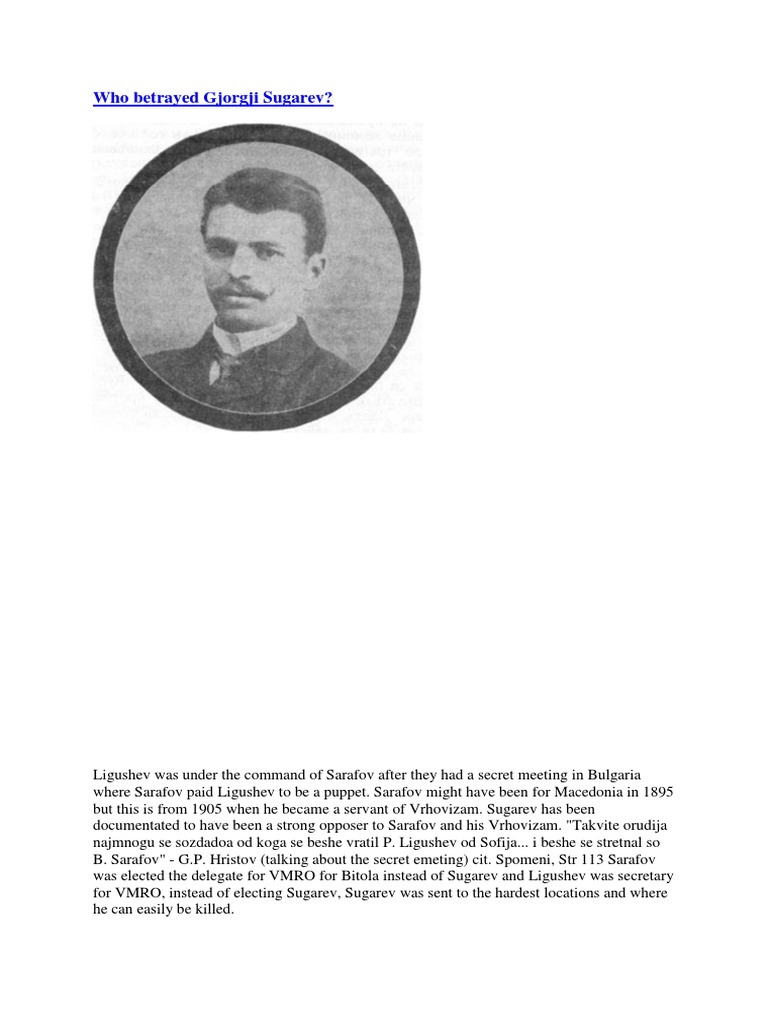 Who Betrayed Gjorgji Sugarev - VMRO - IMRO | PDF | Republic Of ...