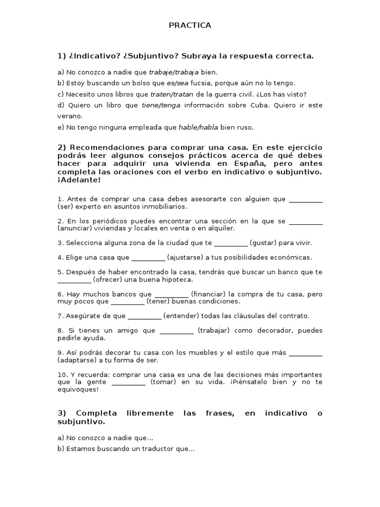 PRACTICA Oraciones de Relativo | PDF | Hogar, jardinería y bricolaje