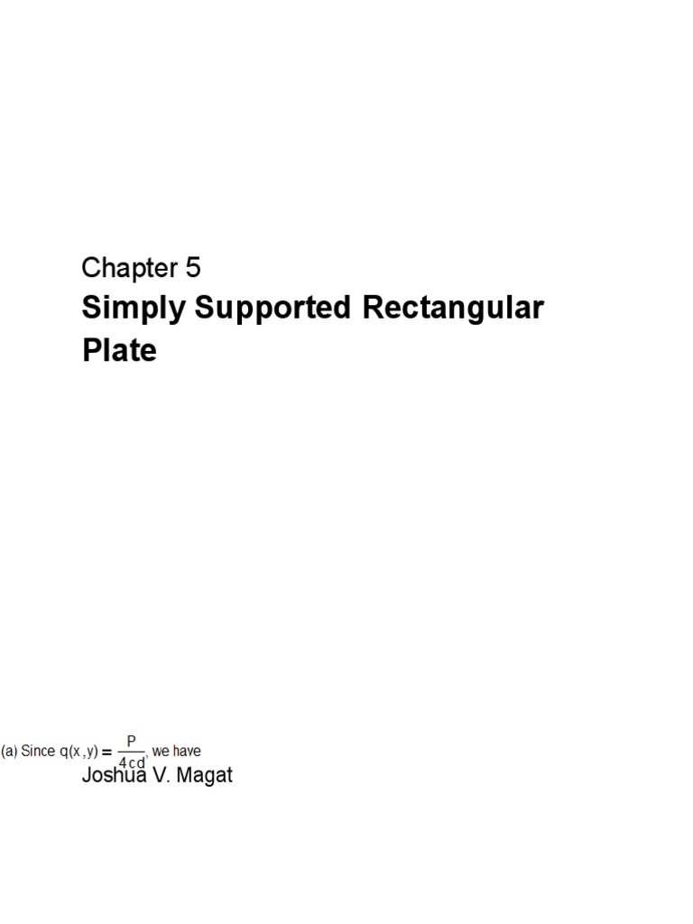 Simply Supported Rectangular Plate | PDF | Sine | Fourier Series