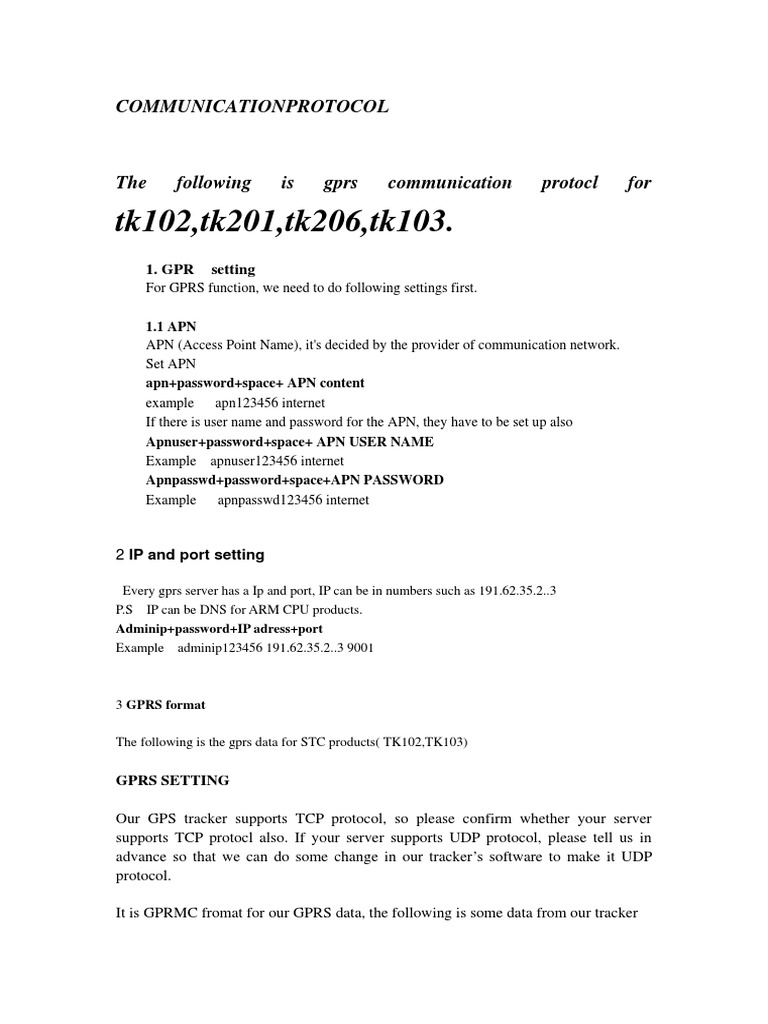 Gprs Communication Protocol PDF | PDF | General Packet Radio Service ...
