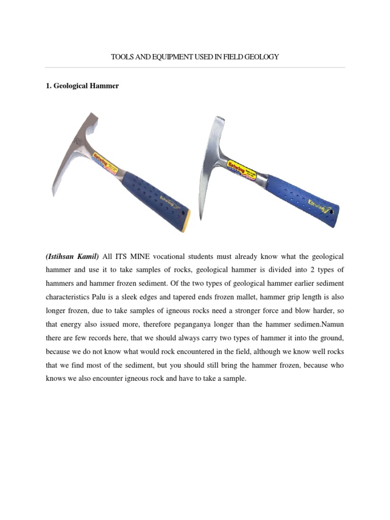 Geologist Tools And Equipment