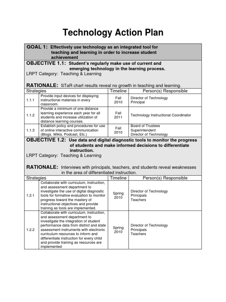Technology Action Plan | PDF