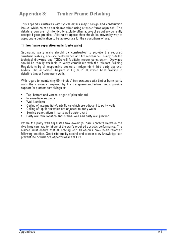 Appendix 8: Timber Frame Detailing | PDF | Framing (Construction) | Wall