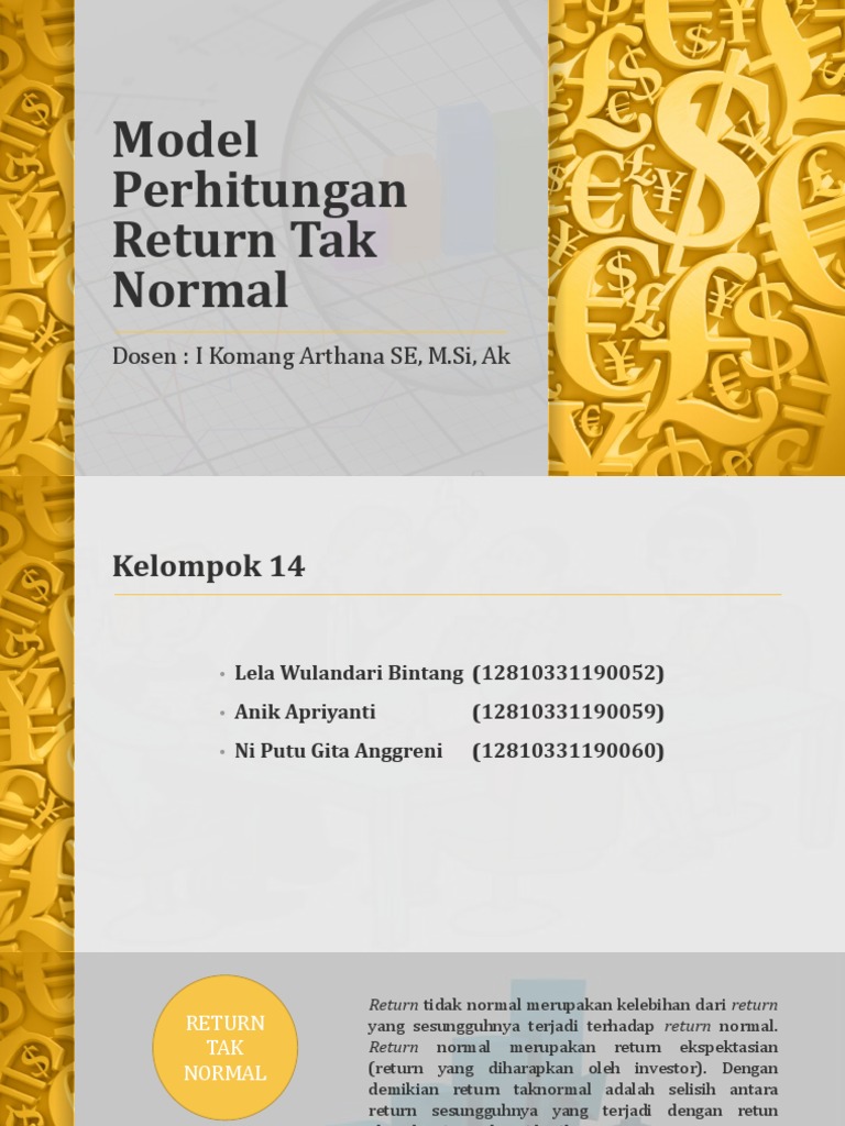 KELOMPOK 14-Model Perhitungan Return Tak Normal | PDF