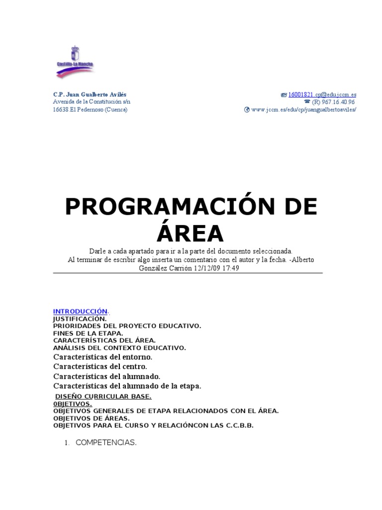 Plantilla de La Programacion Curso de Program | PDF | Comunicación ...
