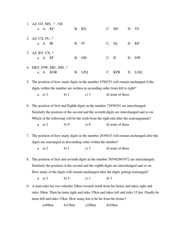 Logical Reasoning - Class | PDF | Teaching Mathematics