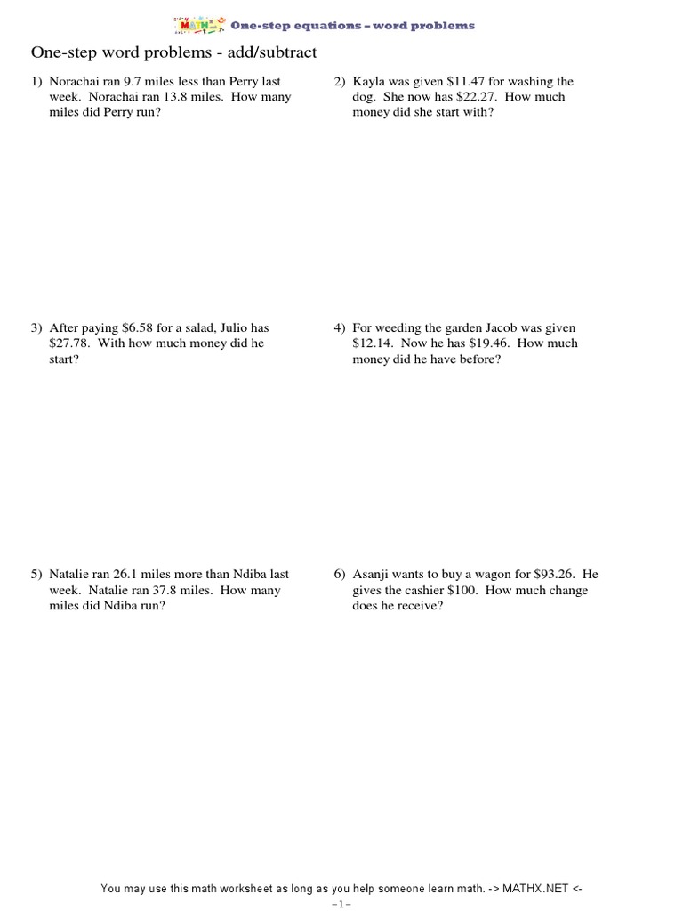 Math Problem 1 Step | PDF | Food And Drink Preparation | Cooking