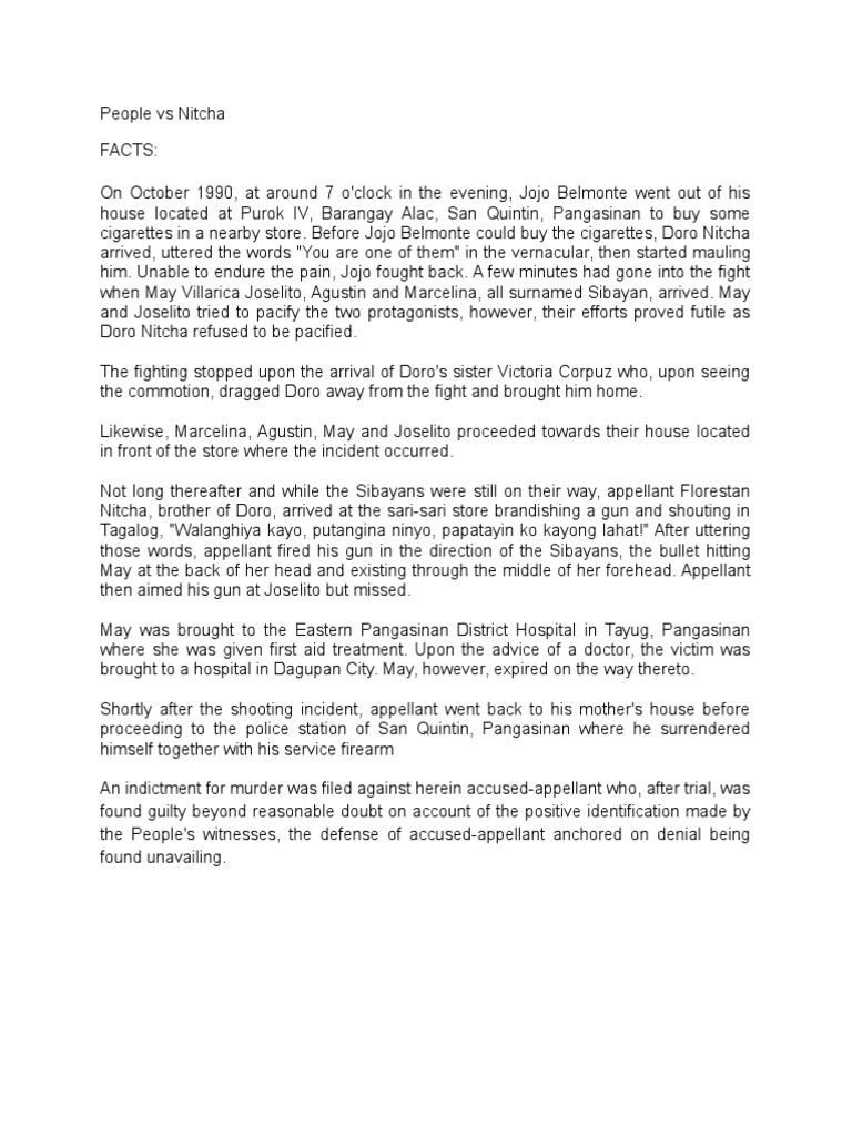 423 People Vs Nitcha | PDF | Comparative Law | Criminal Law