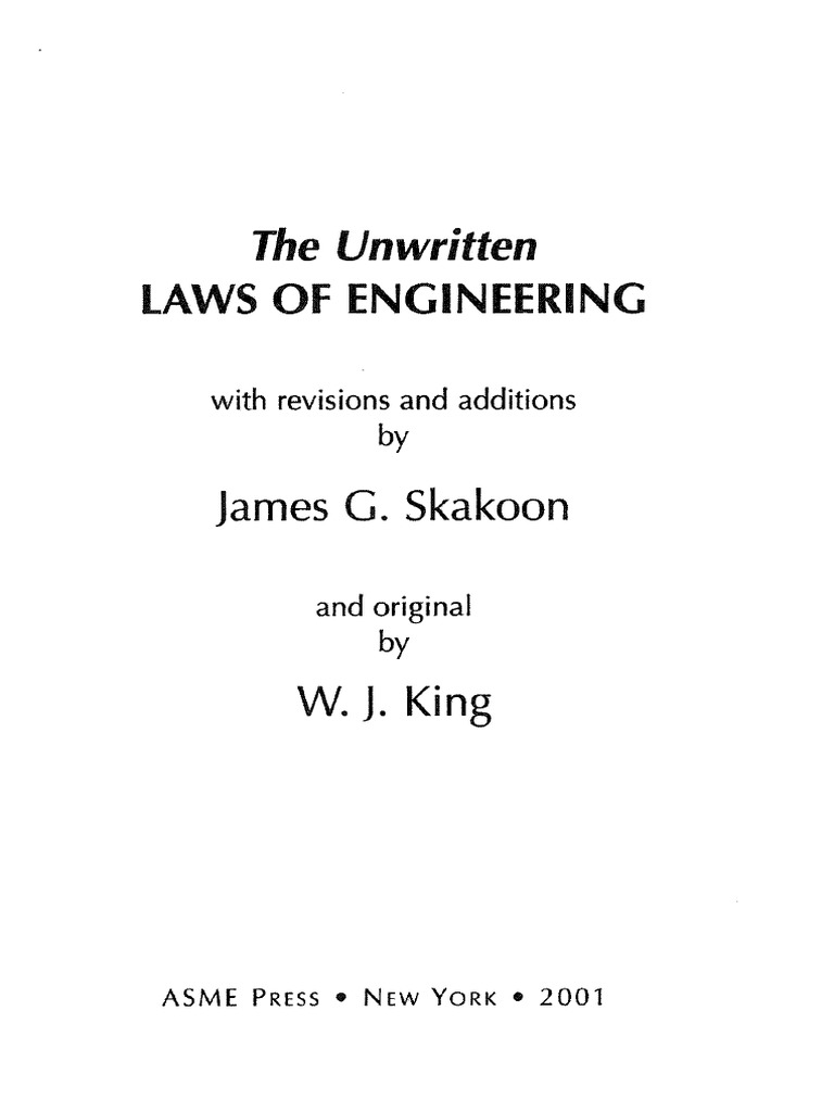 The Unwritten Laws of Engineering | PDF