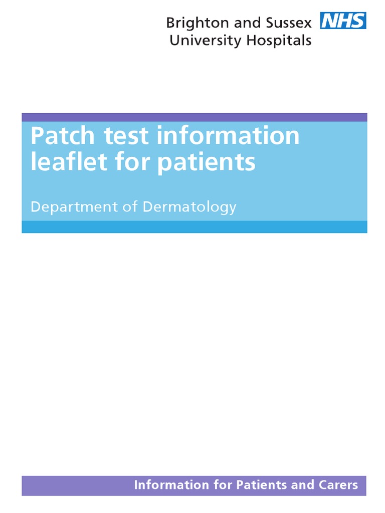 Patch Test Information Leaflet | PDF | Dermatitis | Allergy