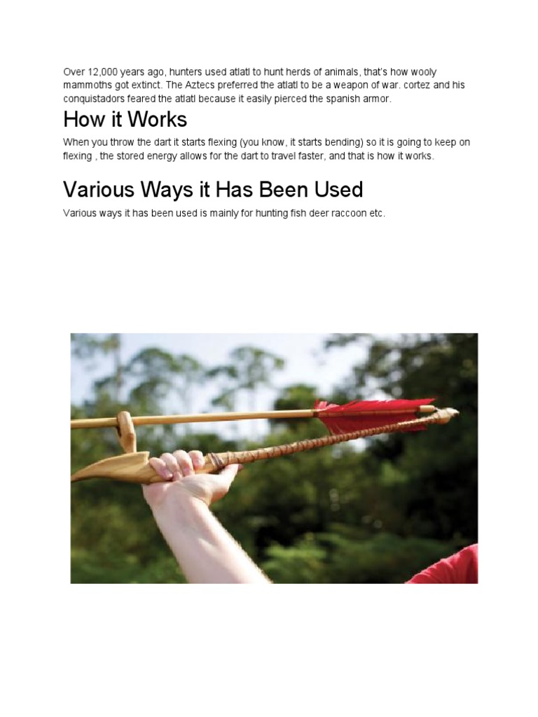 Atlatl: Ancient Hunting Tool Explained | PDF