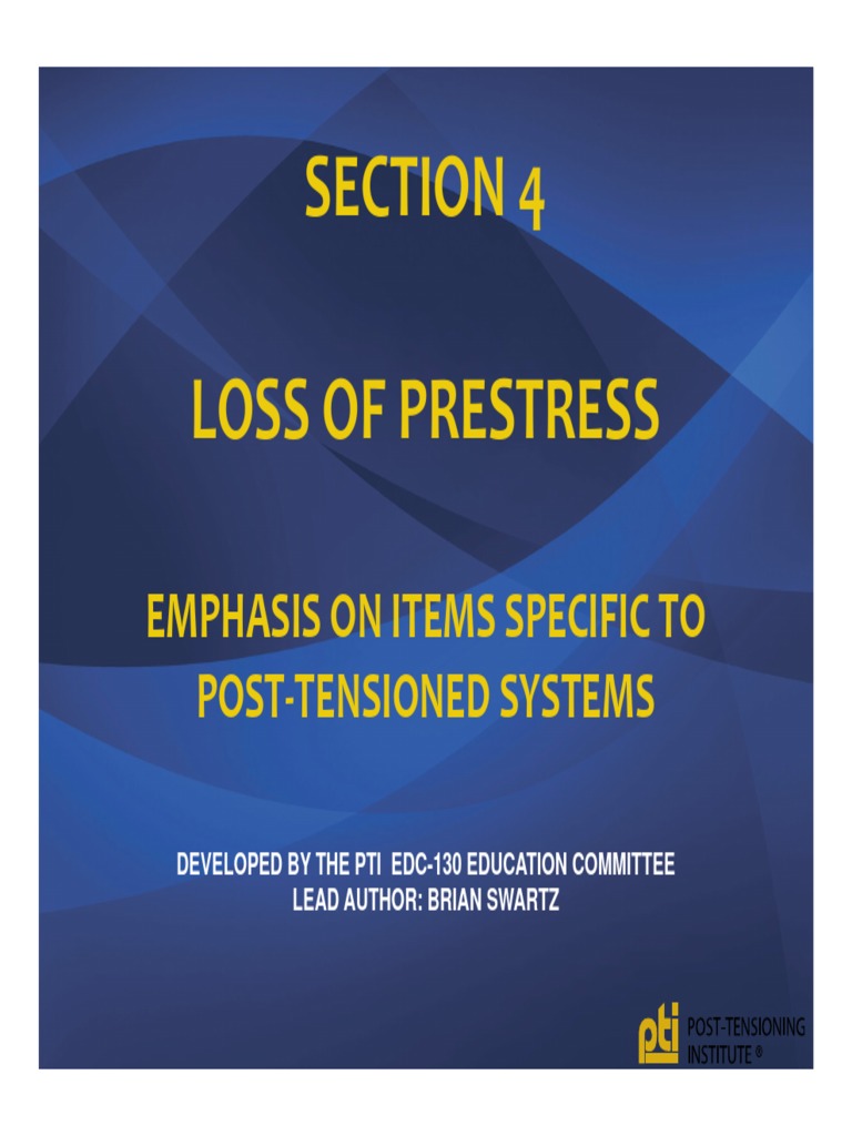 Post-Tensioned Systems: Loss of Prestress | PDF | Creep (Deformation ...