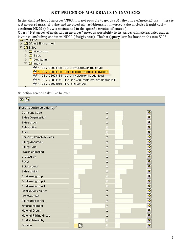Invoice Material Net Pricing | PDF