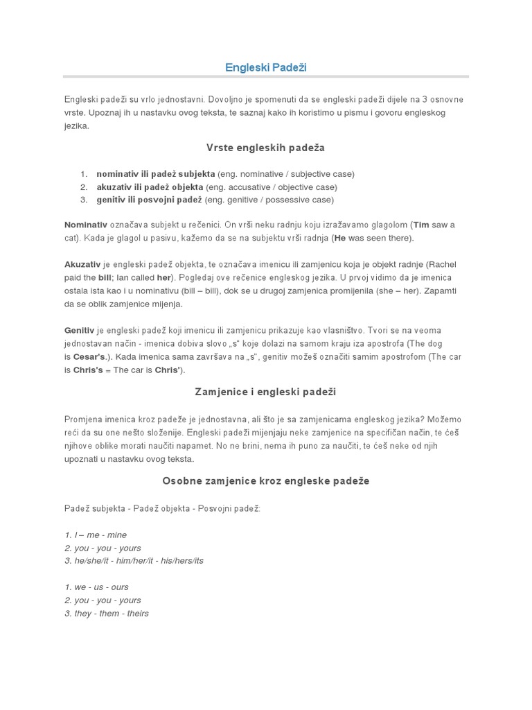 Padezi | PDF
