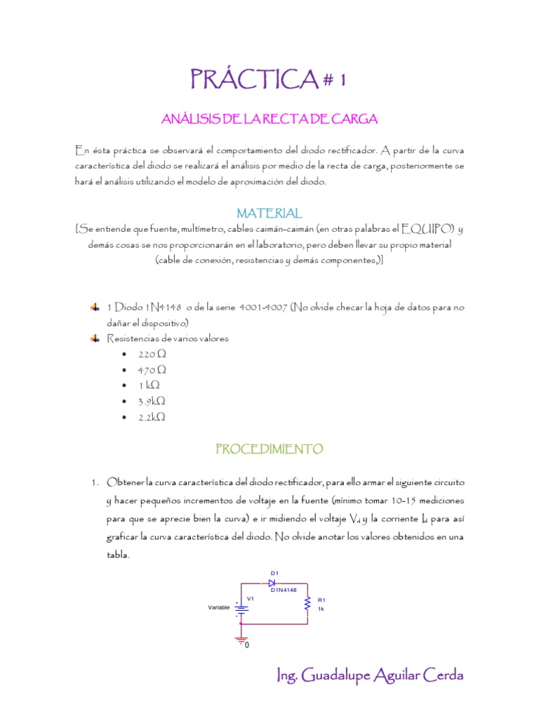 P1 - Análisis Recta de Carga | PDF