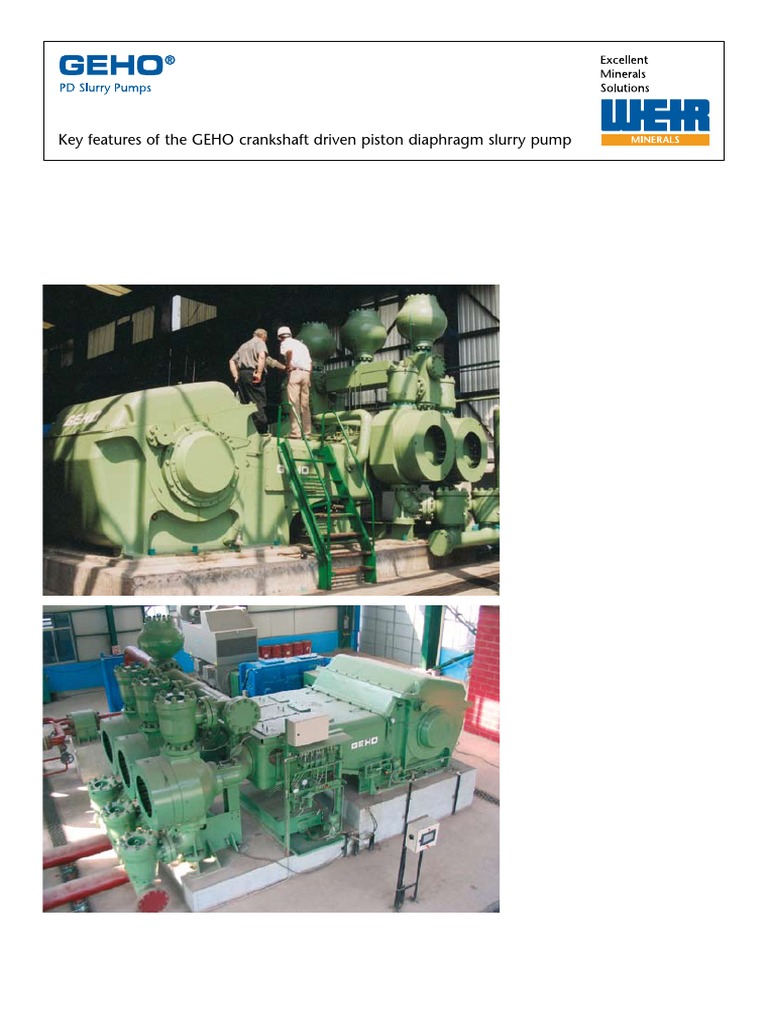 Brochure Key Features Geho Piston Diaphragm Pumps | PDF | Pump | Piston