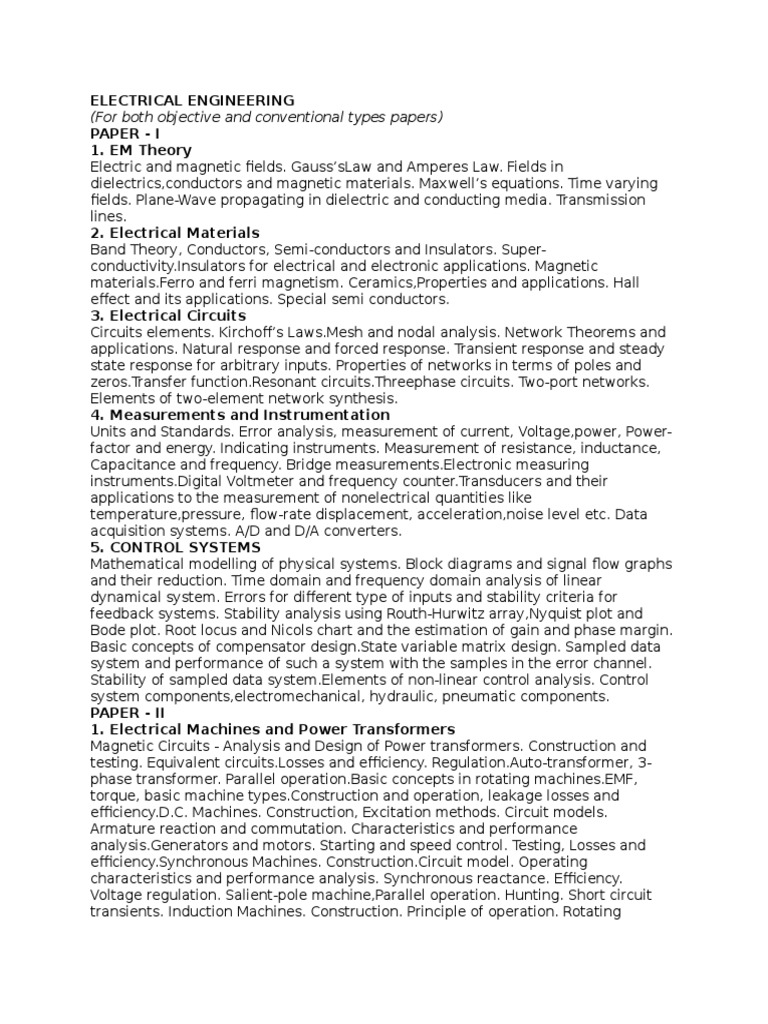 Ies Syllabus | PDF | Electrical Network | Amplifier
