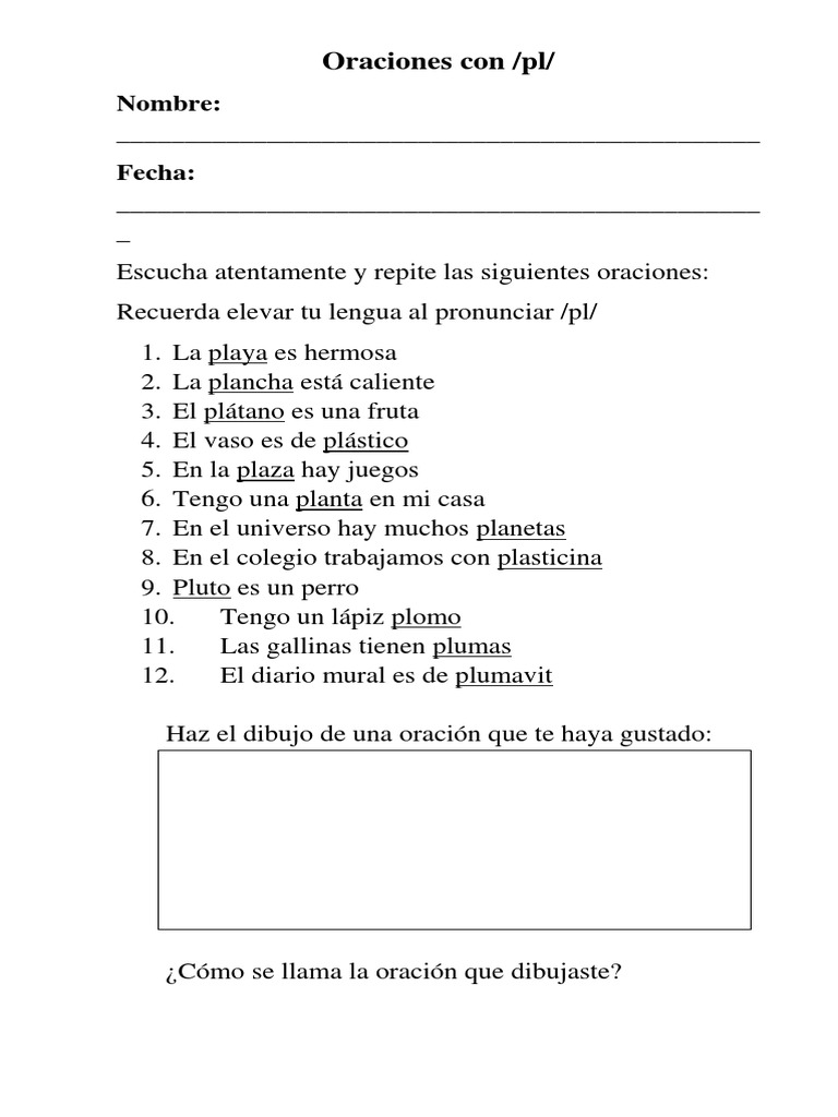 Oraciones Con PL Mías | PDF