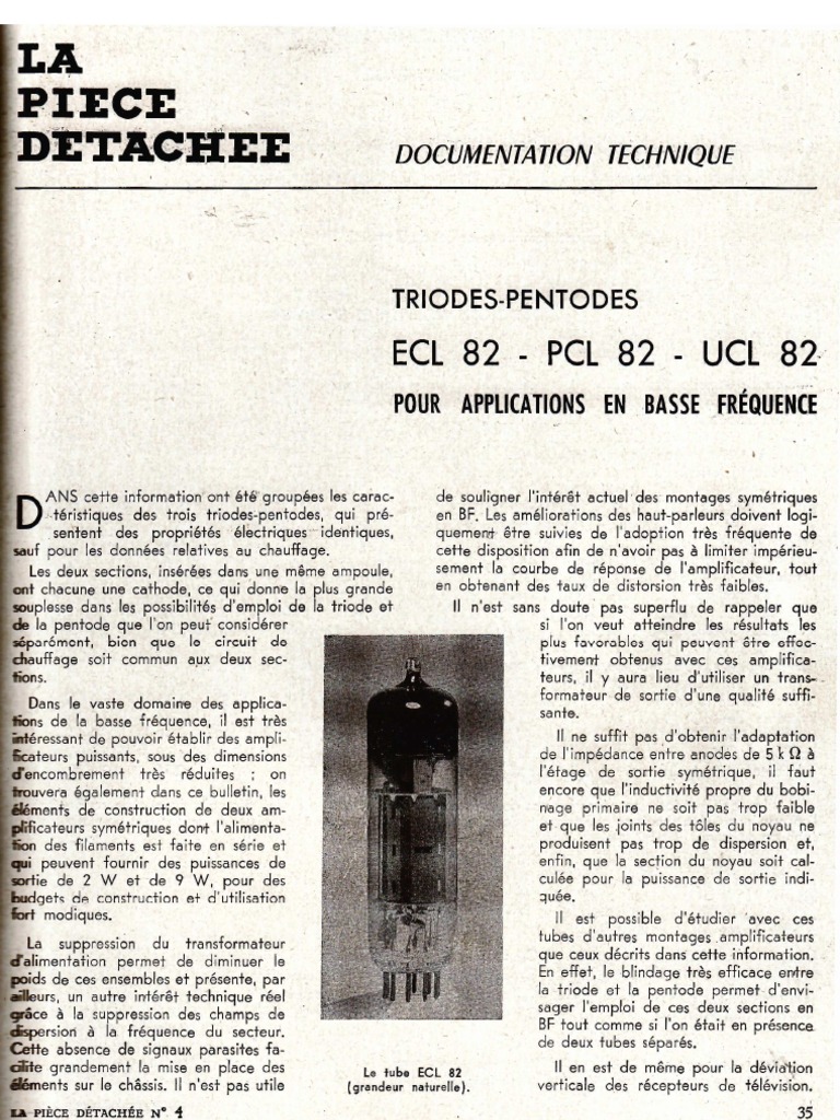 Applications ECL82 PCL82 UCL82 | PDF | Tube électronique | Énergie électrique