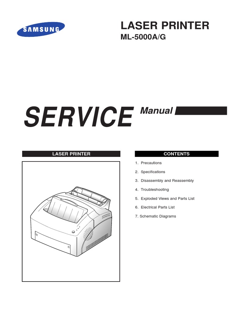 Samsung ML-5000A&G Service Manual | PDF | Electrostatic Discharge | Printer (Computing)
