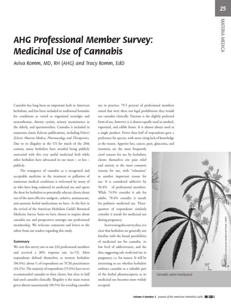 Medicinal Use of Cannabis - Aviva & Tracy Romm | PDF | Cannabis (Drug ...