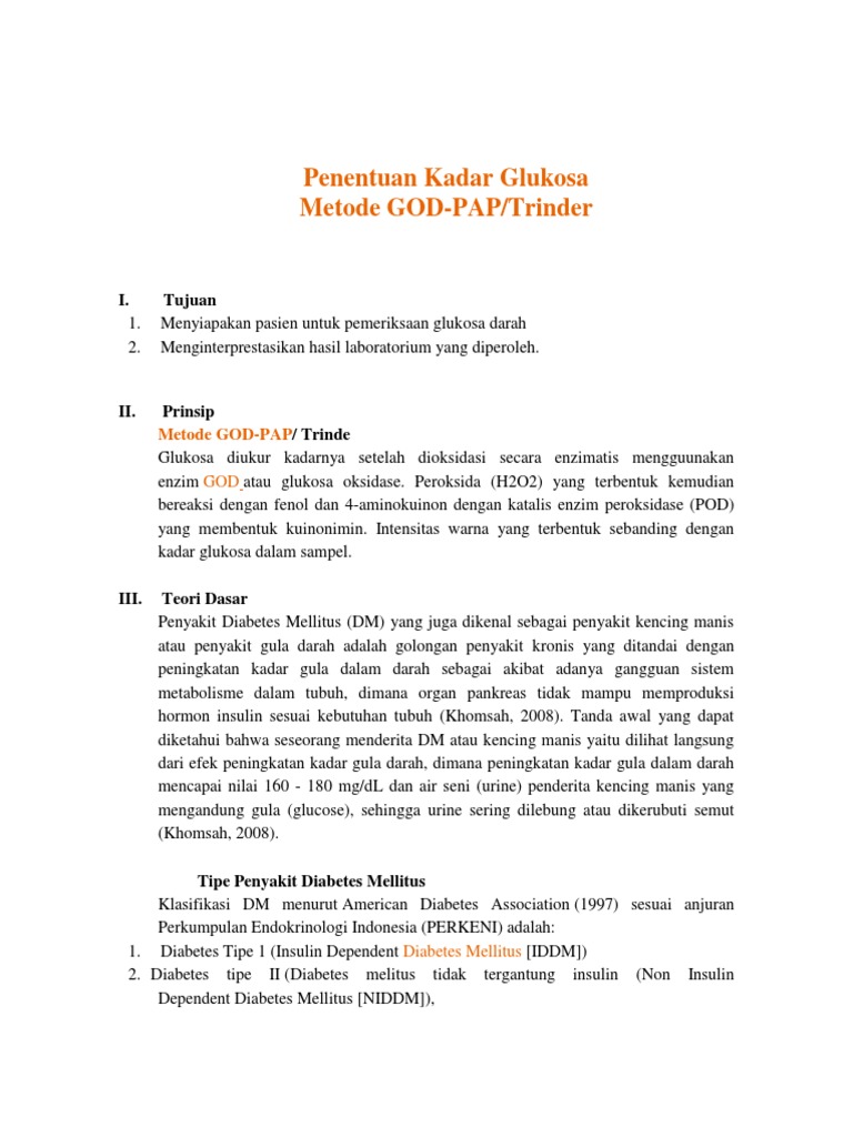 Metode GOD-PAP untuk Glukosa | PDF | Sains & Matematika