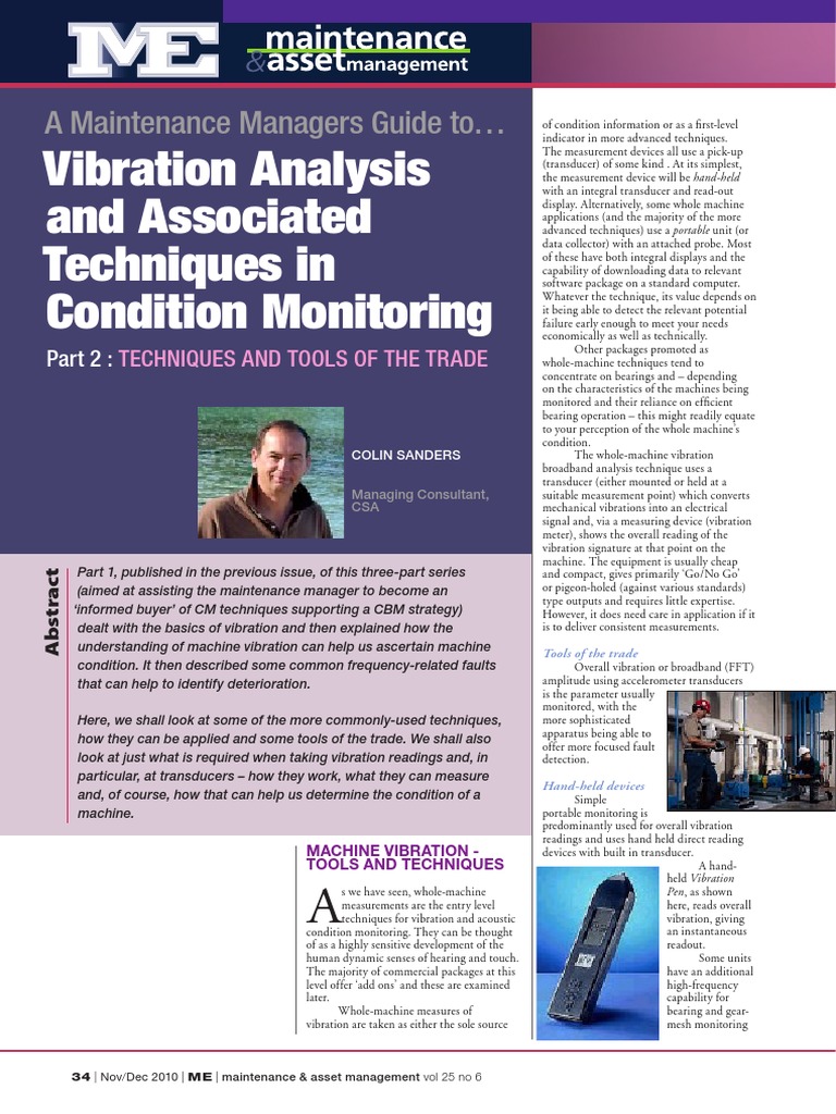 Vibration Analysis | PDF | Monitoring (Medicine) | Bearing (Mechanical)