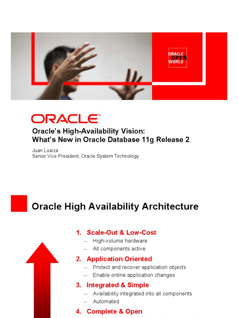 2010 Oracle S High Availability Vision What S New In Oracle Database 11g Release 2 Pdf