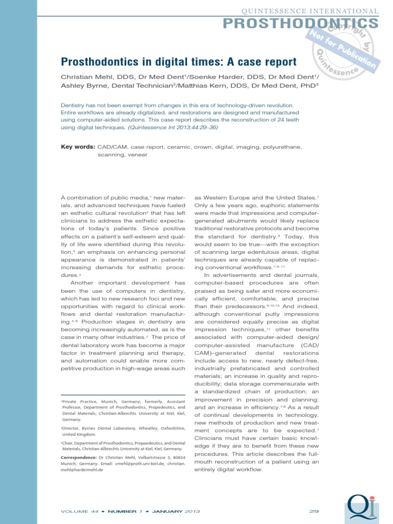 5 - Prosthodontics in Digital Times A Case Report | PDF | Dentistry ...