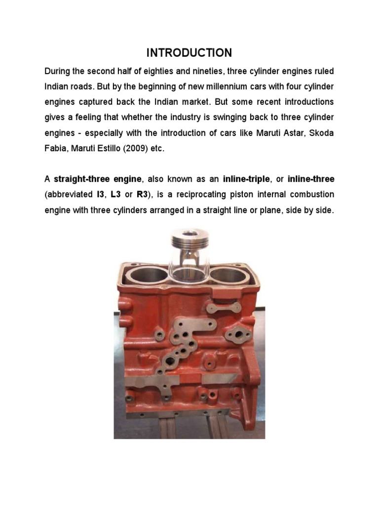 3 Cylinder Engine Final | PDF | Internal Combustion Engine | Engine ...