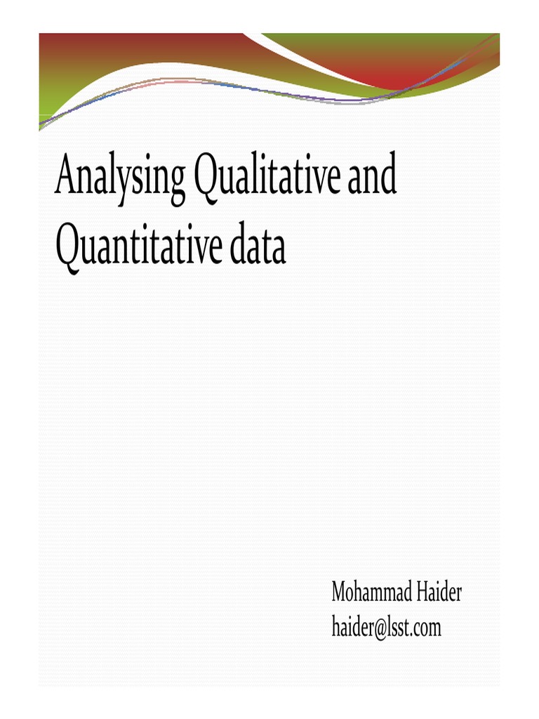 Qualitative vs Quantitative Data Analysis | PDF | Qualitative Research ...