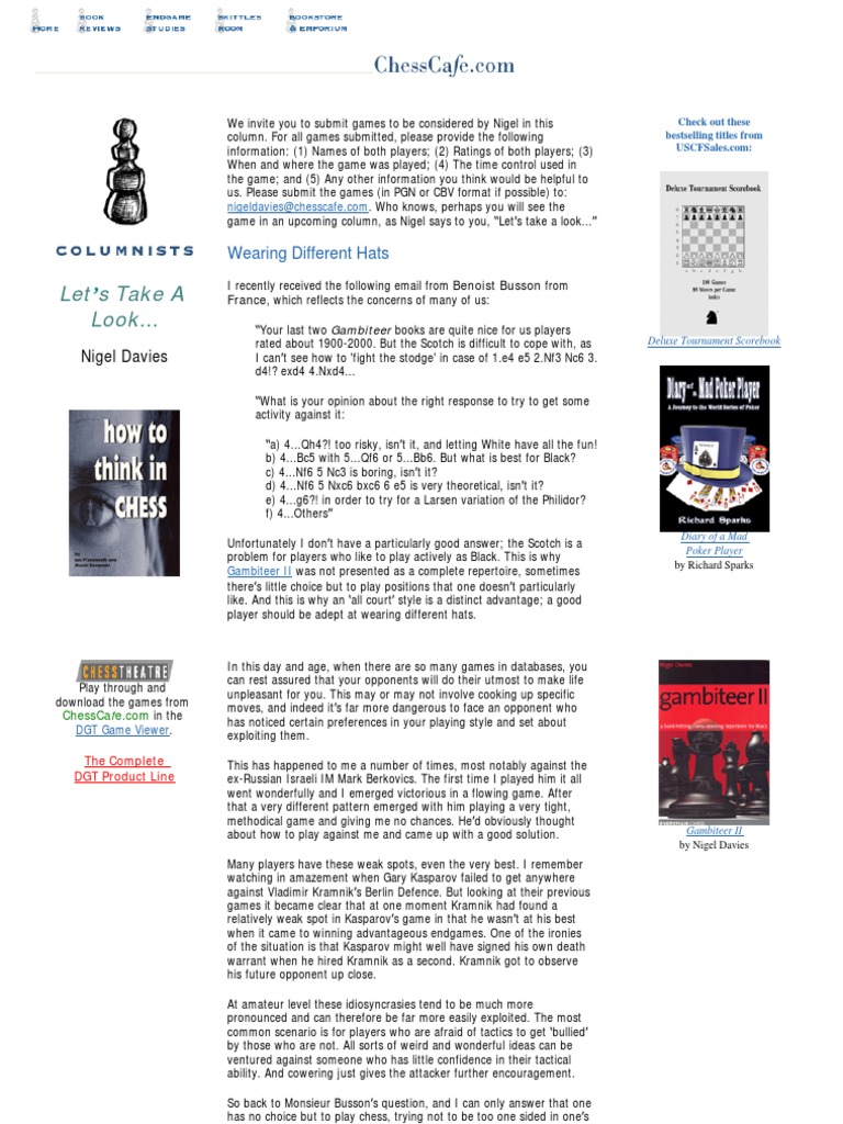 Davies 61 | PDF | Chess Openings | Game Theory