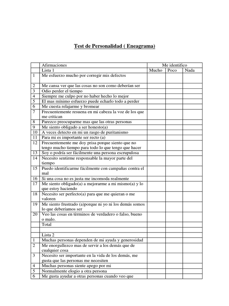 Test de Personalidad PDF | Amor | Science
