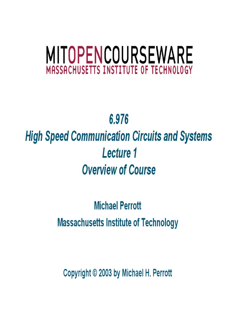Lec1 Overview | PDF | Modulation | Equalization (Audio)