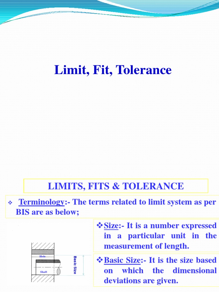 Limit, Fit, Tolerance | PDF | Engineering Tolerance | Teaching Mathematics