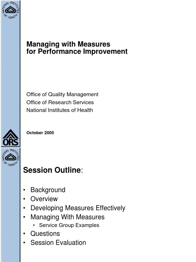 Managing With Measures For Performance Improvement | PDF | Business ...