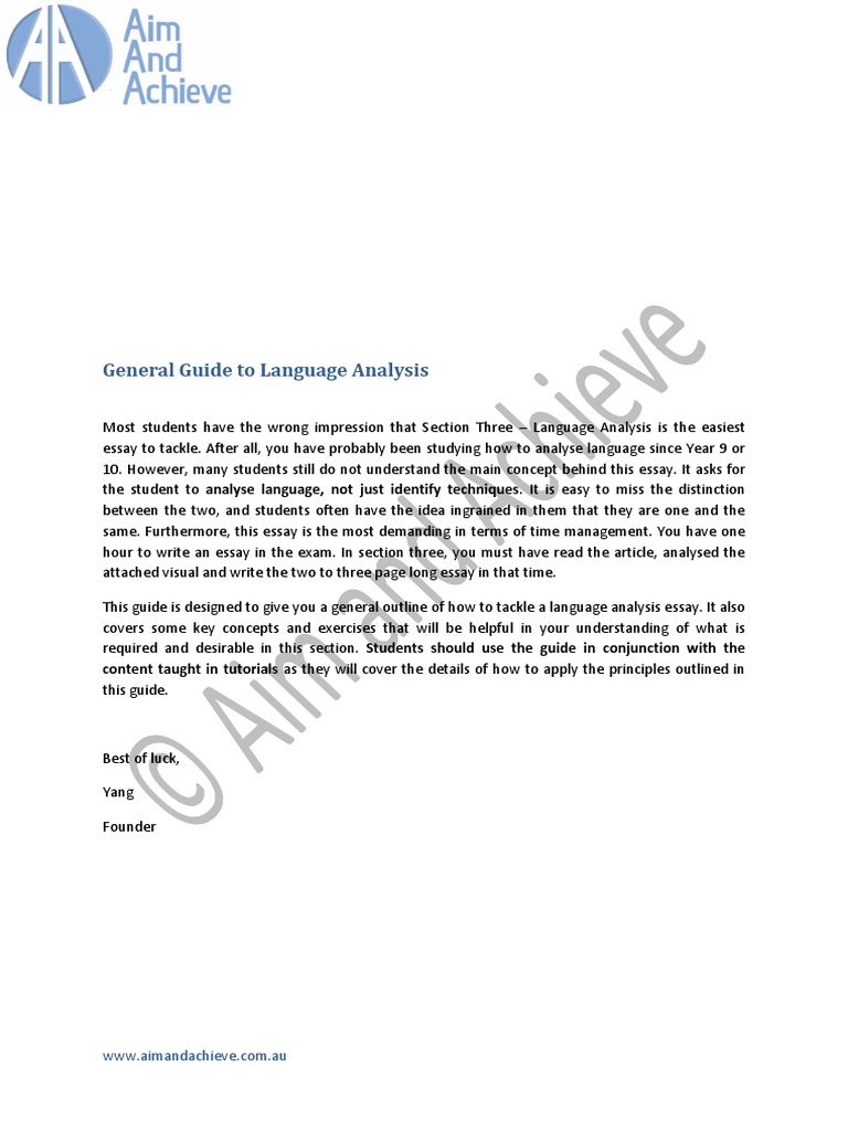 How To Ace Language Analysis | PDF | Essays | Argument