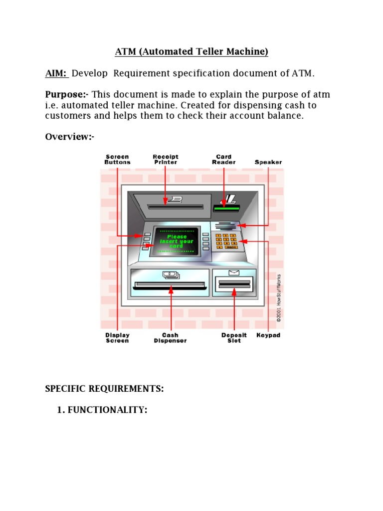 Atm Requirements | PDF | Automated Teller Machine | Cheque