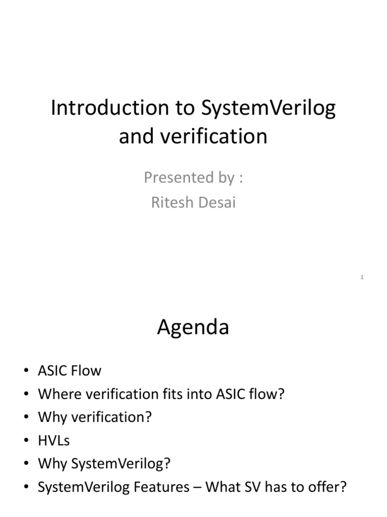 Introduction To Systemverilog And Verification Pdf Array Data Structure Digital Technology