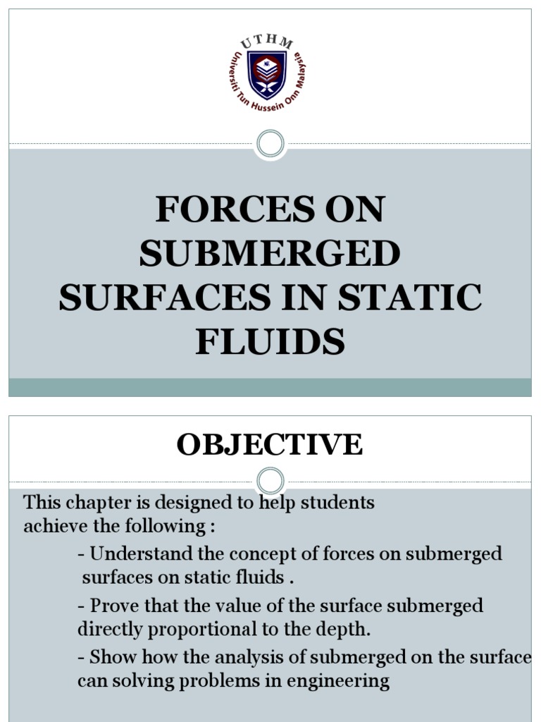 3 Forces in Submerged Surface | PDF | Pressure | Area