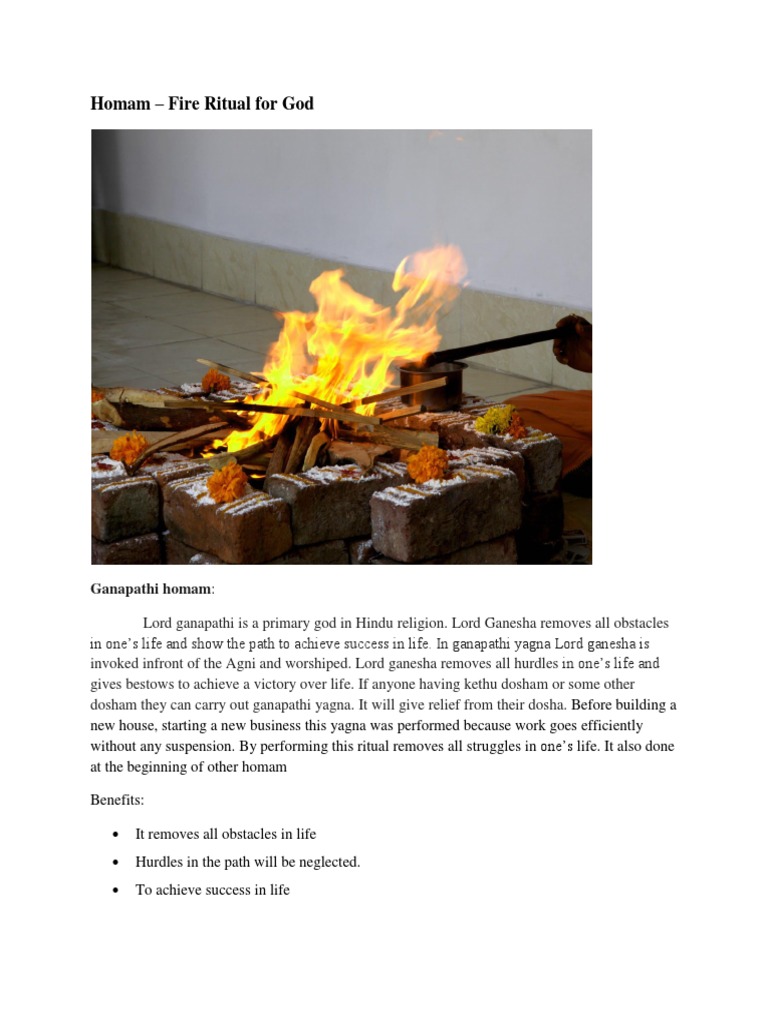 Homam - Fire Ritual For God | PDF | Deities | Polytheism