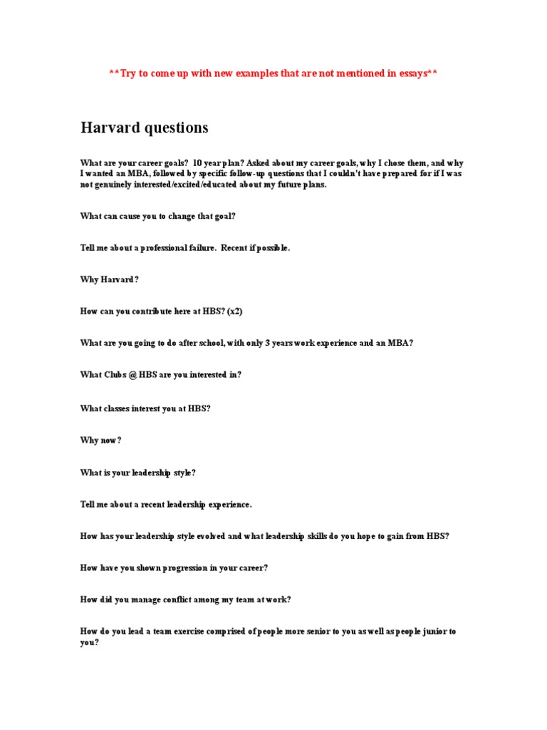 HBS Interview Questions - Compiled | PDF | Teaching | Pedagogy